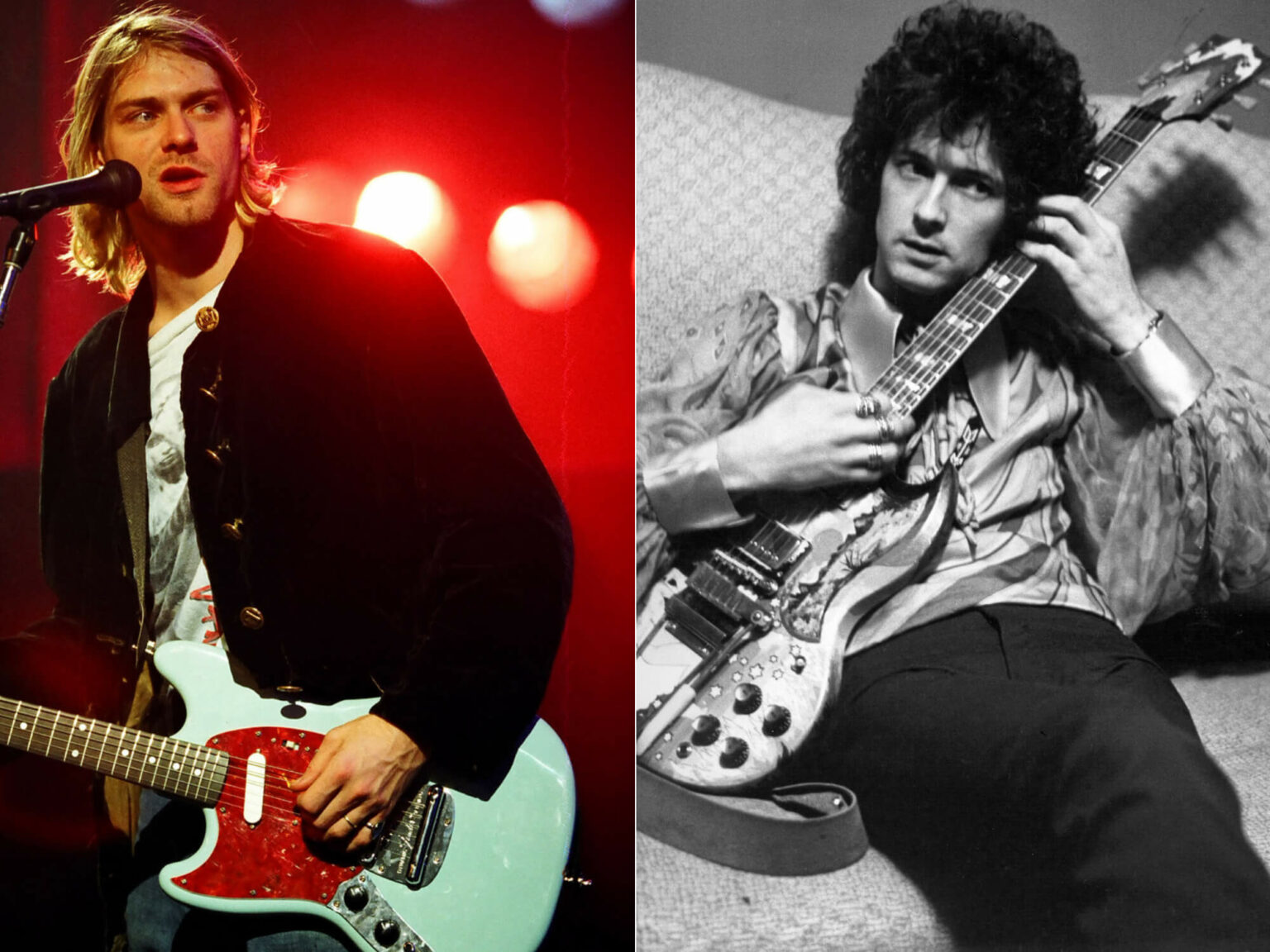 Kurt Cobain’s Sky Stang I and Eric Clapton’s SG, “The Fool”, are going ...